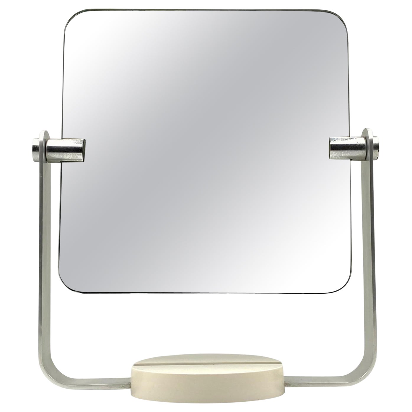 1970s Modernist Lucite and Chrome Table Vanity Mirror For Sale at 1stDibs