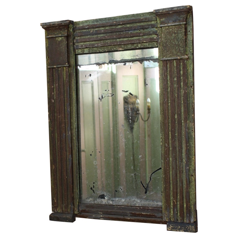 19th Century Architectural Foxed Oxidised Mercury Mirror Arsenic Green ...