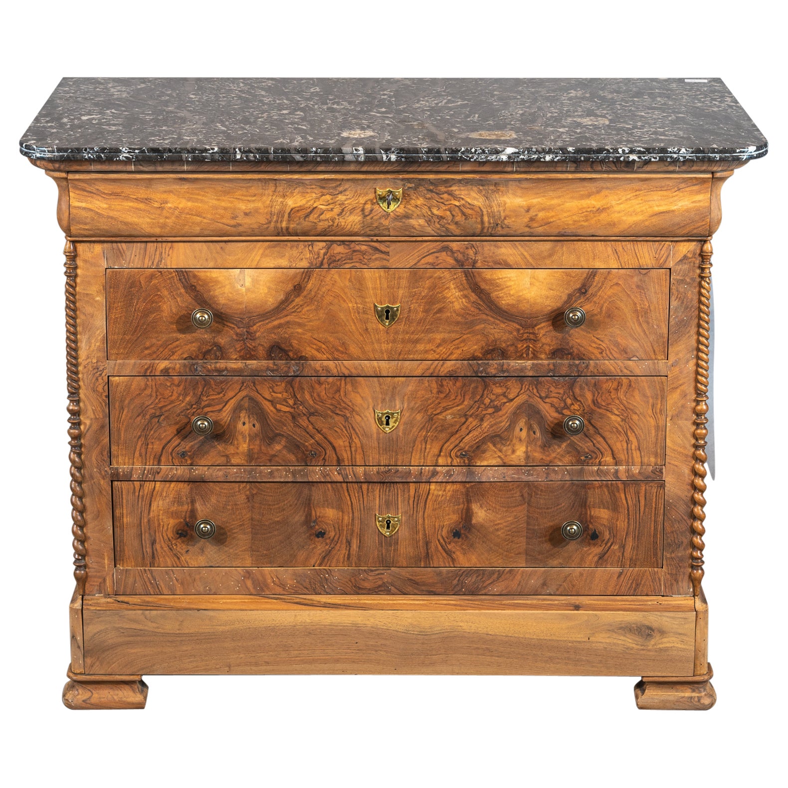 Antique French Walnut Commode Louis Philippe Style For Sale at 1stDibs
