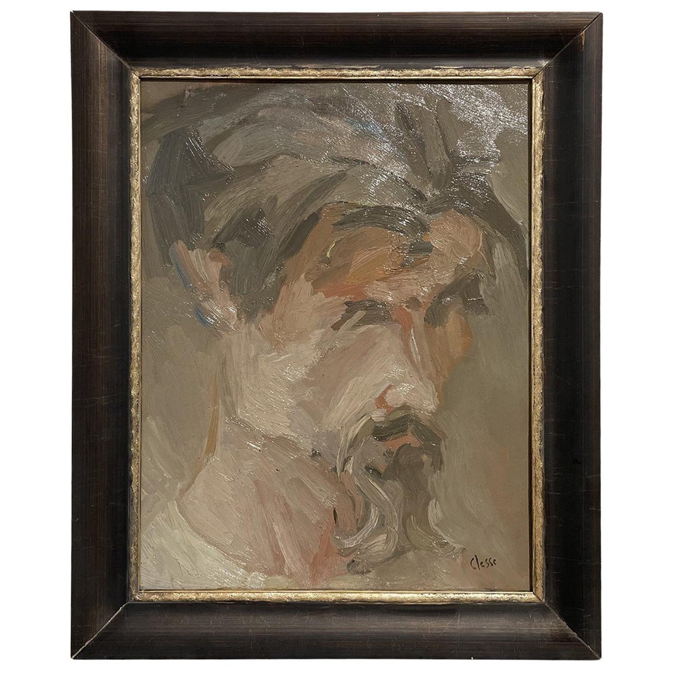 Yves Leduc American 20th Century Oil Portrait Of An Elegant Woman At