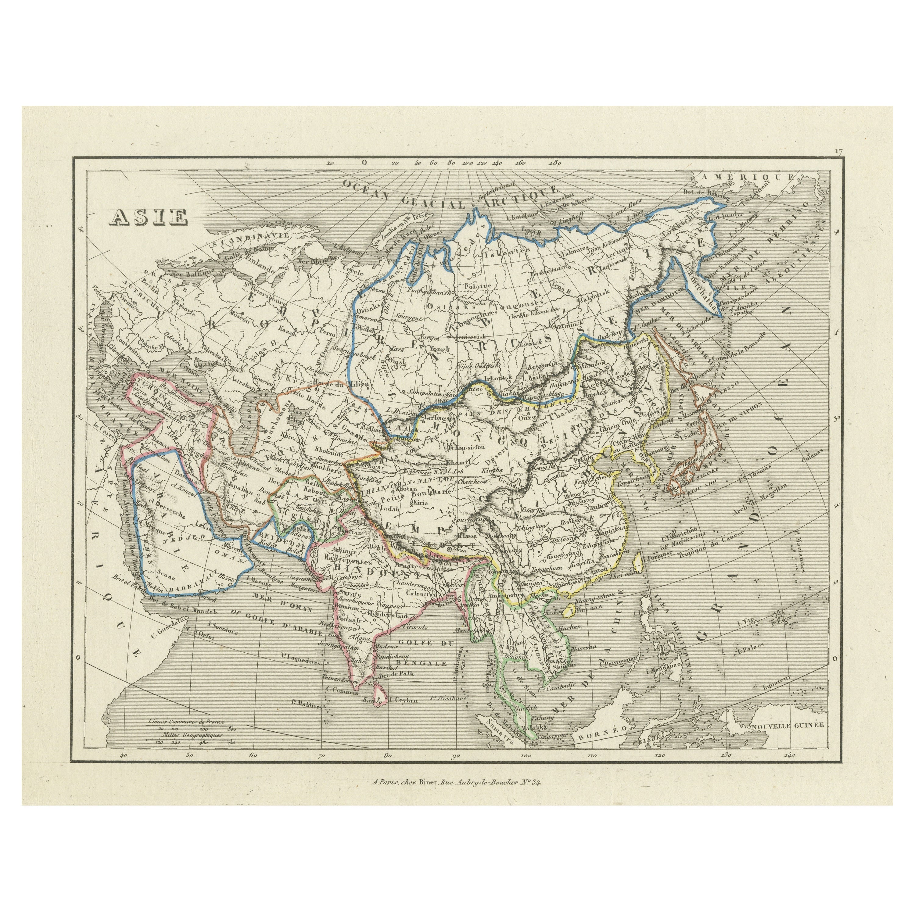 Antique Map of West Asia, circa 1900 For Sale at 1stDibs | map of asia ...