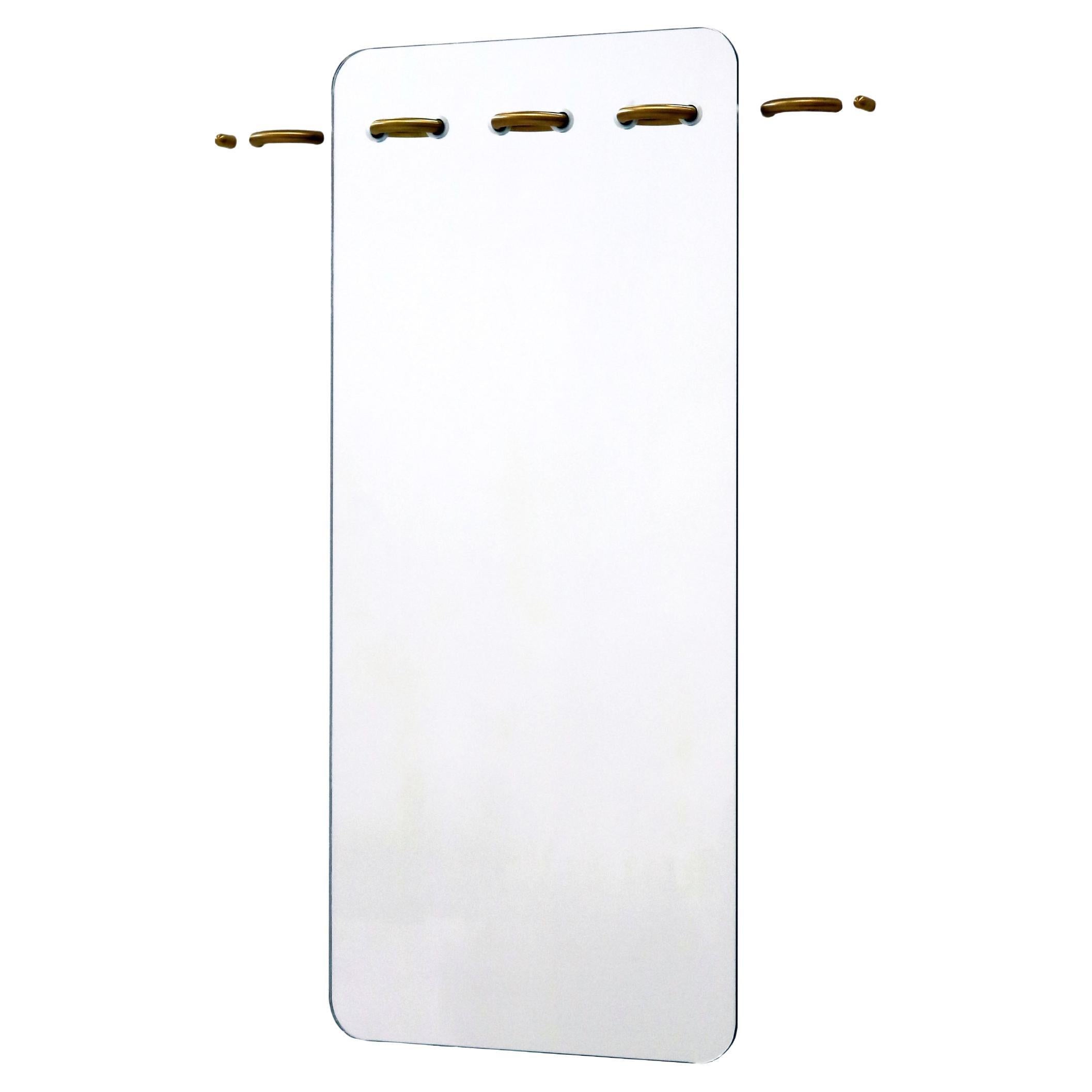 Sewn Bronze Tinted Mirror with Polished Glass Edges and Satin Silver ...