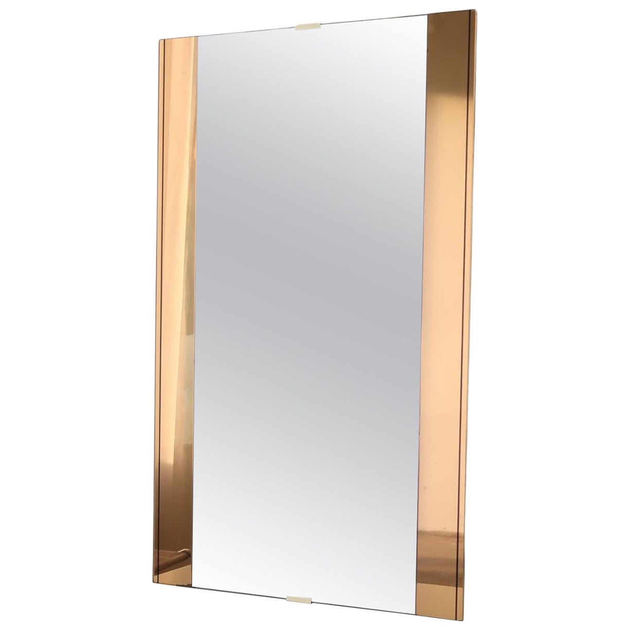Minimal Square Wall Mirror Sculptural Brass Gold Italian Design, 1970s ...