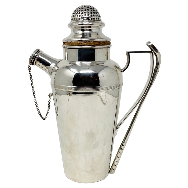 Estate Retro English Silver-Plated "Golf" Cocktail Shaker, circa 1940 ...
