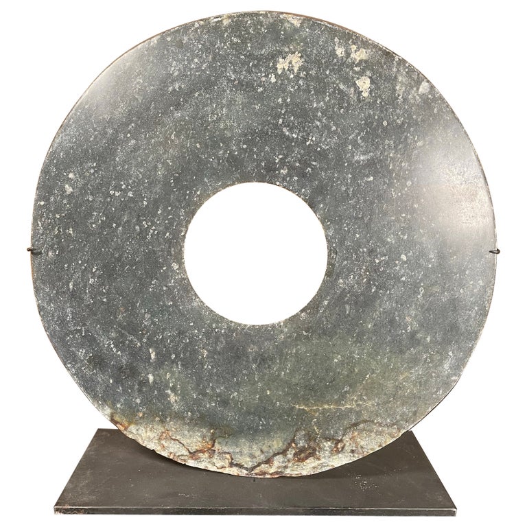 Chinese Large Round Jade Bi Disc, Beautiful Starry Night Colours For ...