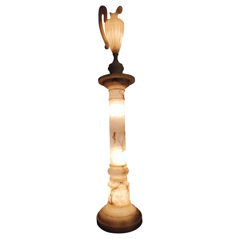 Large Alabaster JUG and Illuminated Base For Sale at 1stDibs