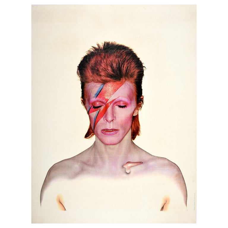 Original Vintage Music Advertising Poster David Bowie Aladdin Sane Glam ...