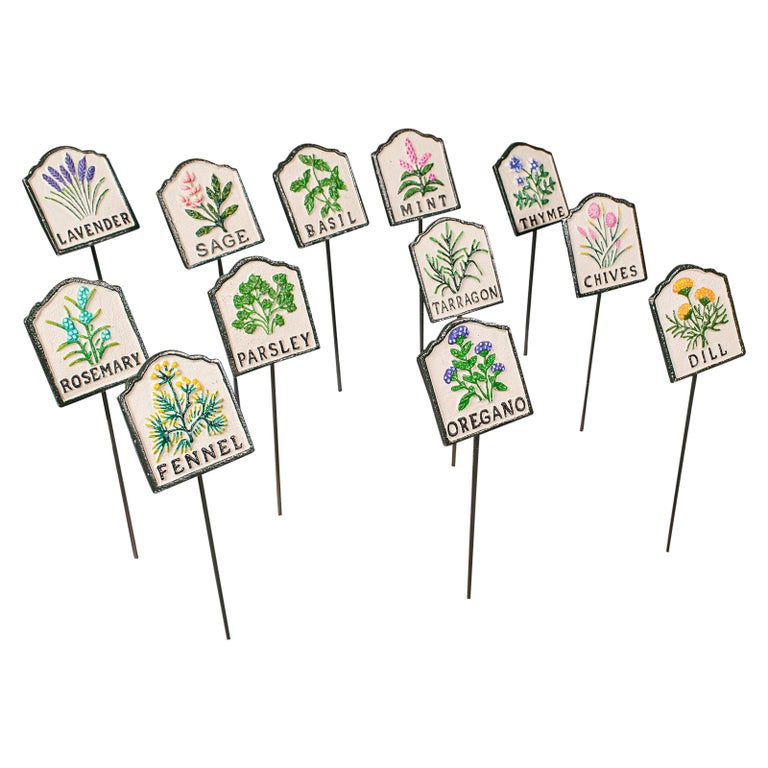 Set of 12 Vintage Herb Planting Labels, English, Decor, Horticulture ...