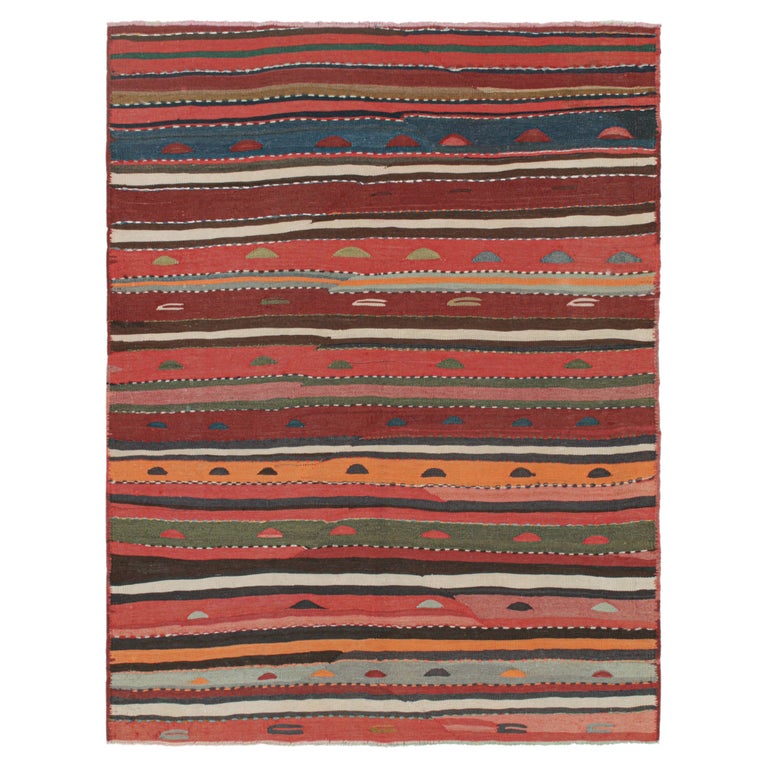 Vintage Northwest Persian Kilim with Colorful Geometric Patterns For ...