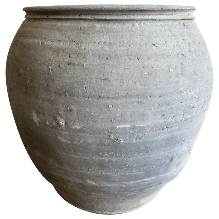 Vintage Gray Clay Weathered Pottery For Sale at 1stDibs