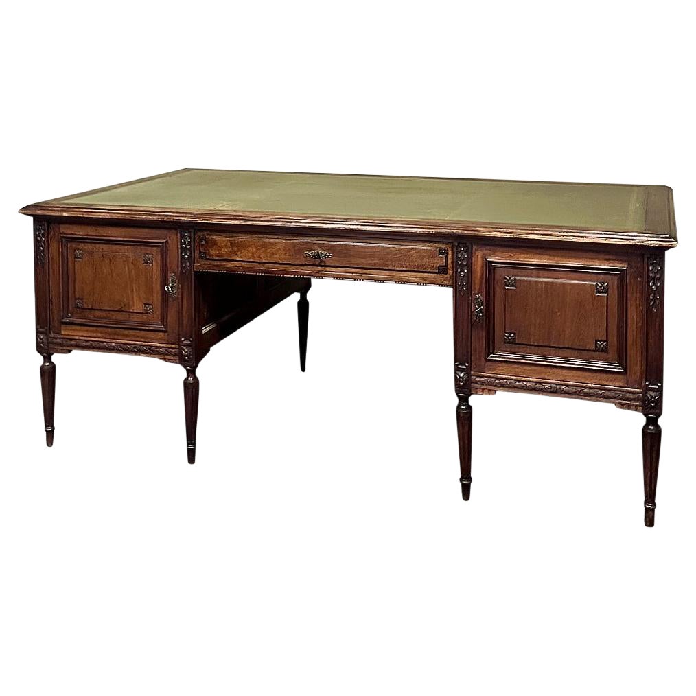 French Modern Walnut Executive Desk at 1stDibs
