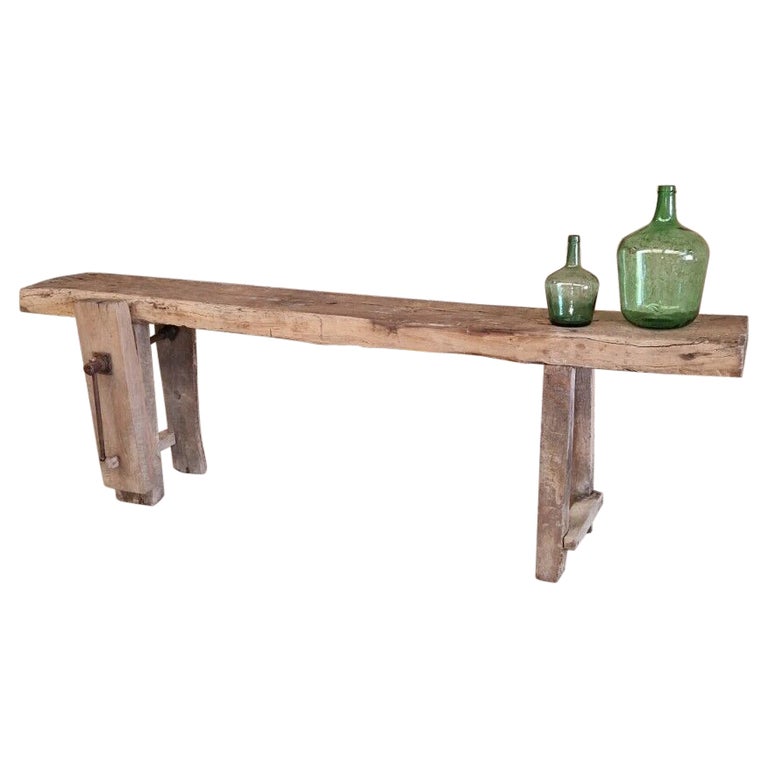 Rustic Workbench Console Table Industrial Antique French Table For Sale ...