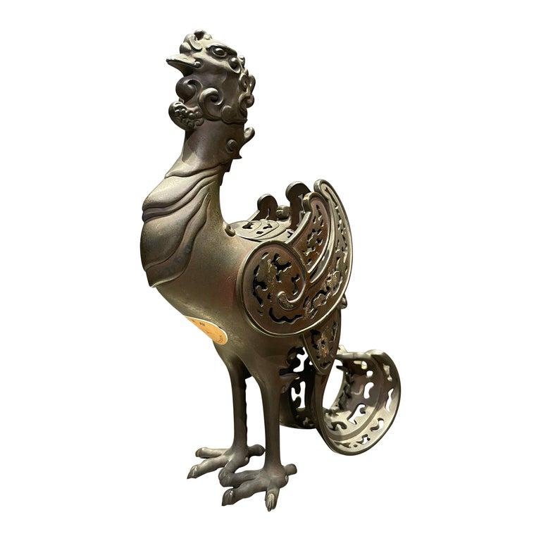 Japanese Antique Bronze Fenix Shaped Insence Burnar, Taisho Period For ...