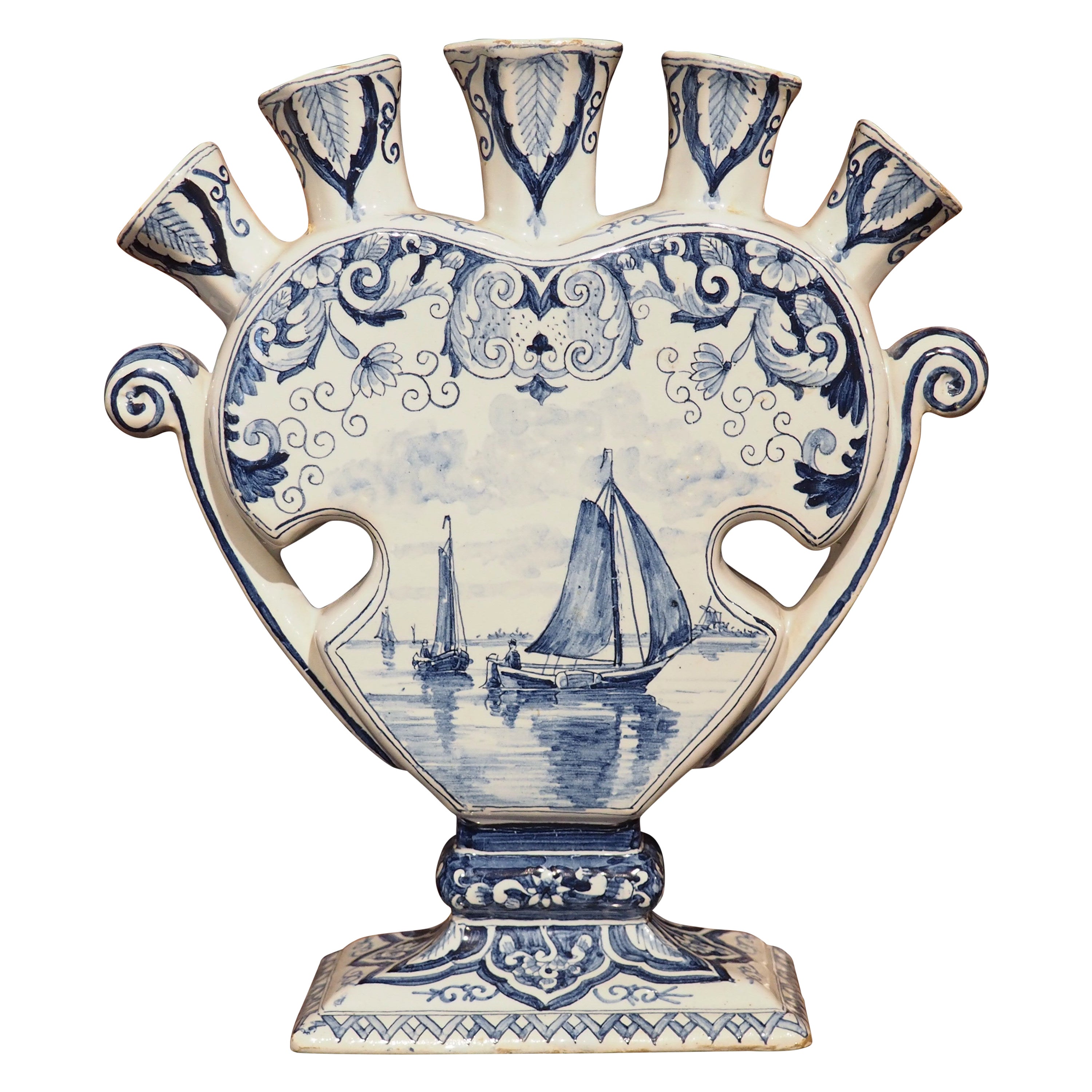 A Rare Blue and White Dutch Delft Flower Bowl (Tulipiere) at 1stDibs