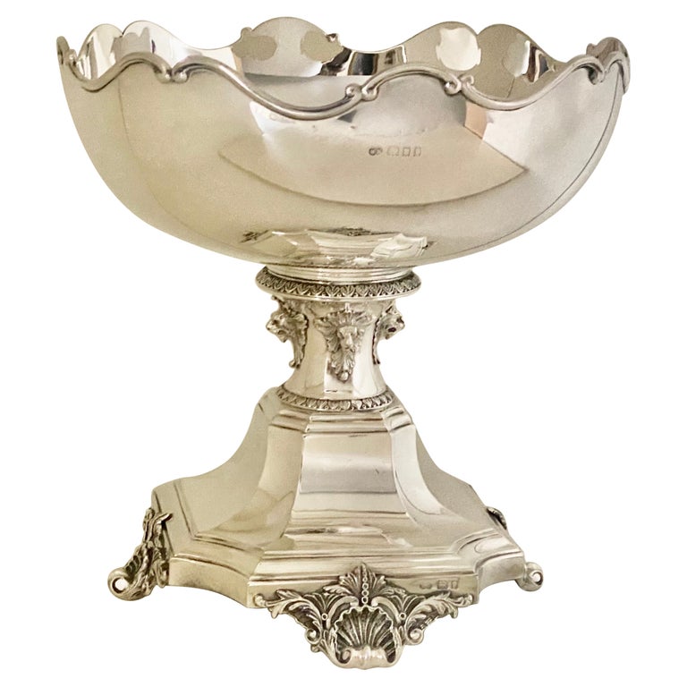 Large Antique Victorian Sterling Silver Presentation Bowl For Sale at ...