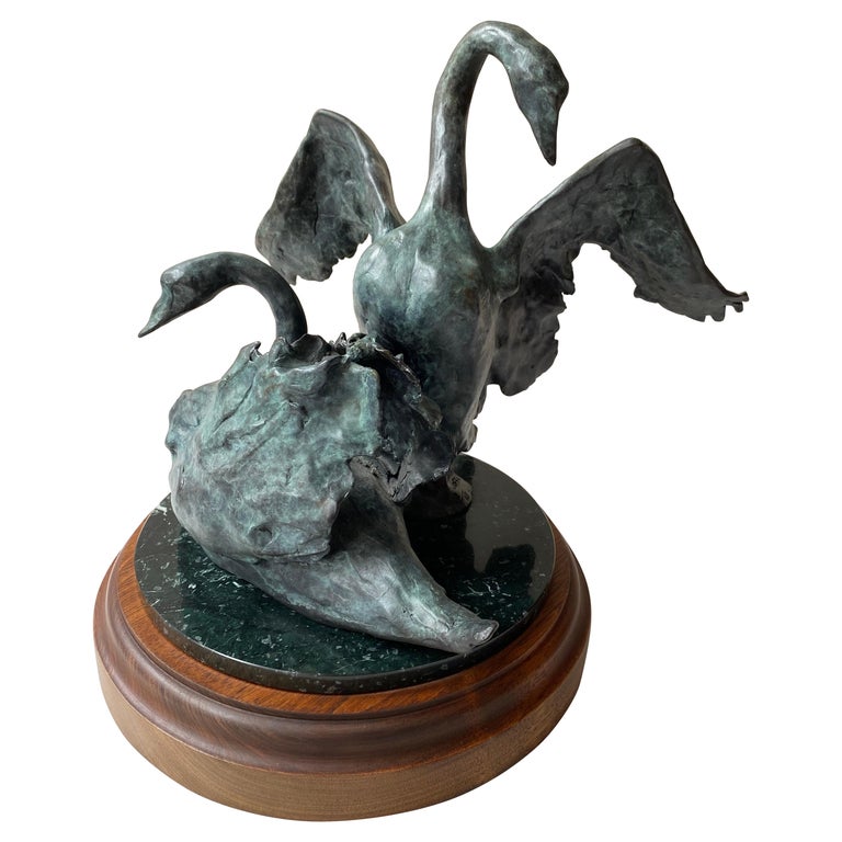 Joffa Kerr 3/15 Bronze Swans For Sale at 1stDibs