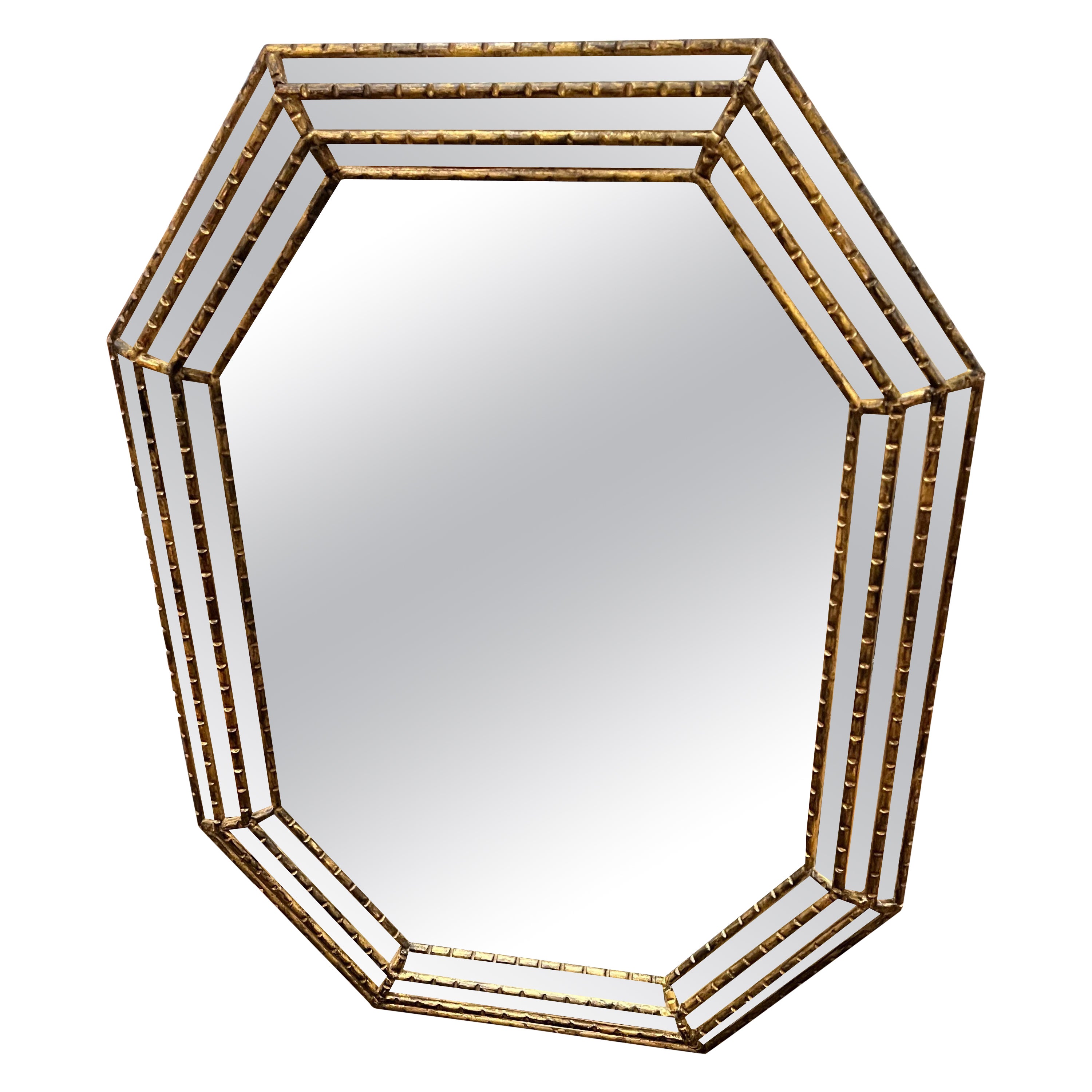 Large Labarge Octagonal Mirror with Label at 1stDibs