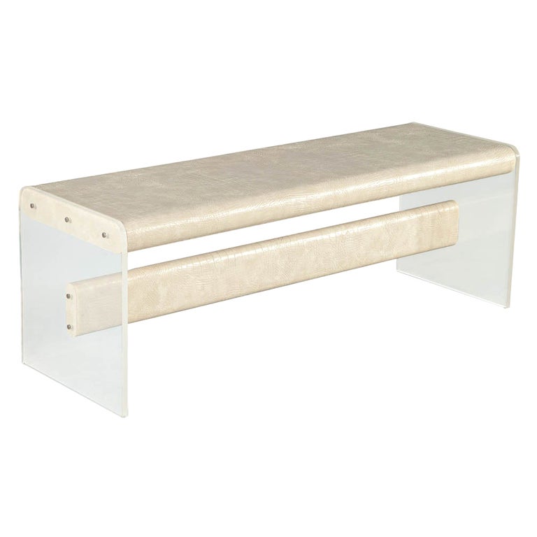 Mid-Century Modern Lucite Bench For Sale at 1stDibs