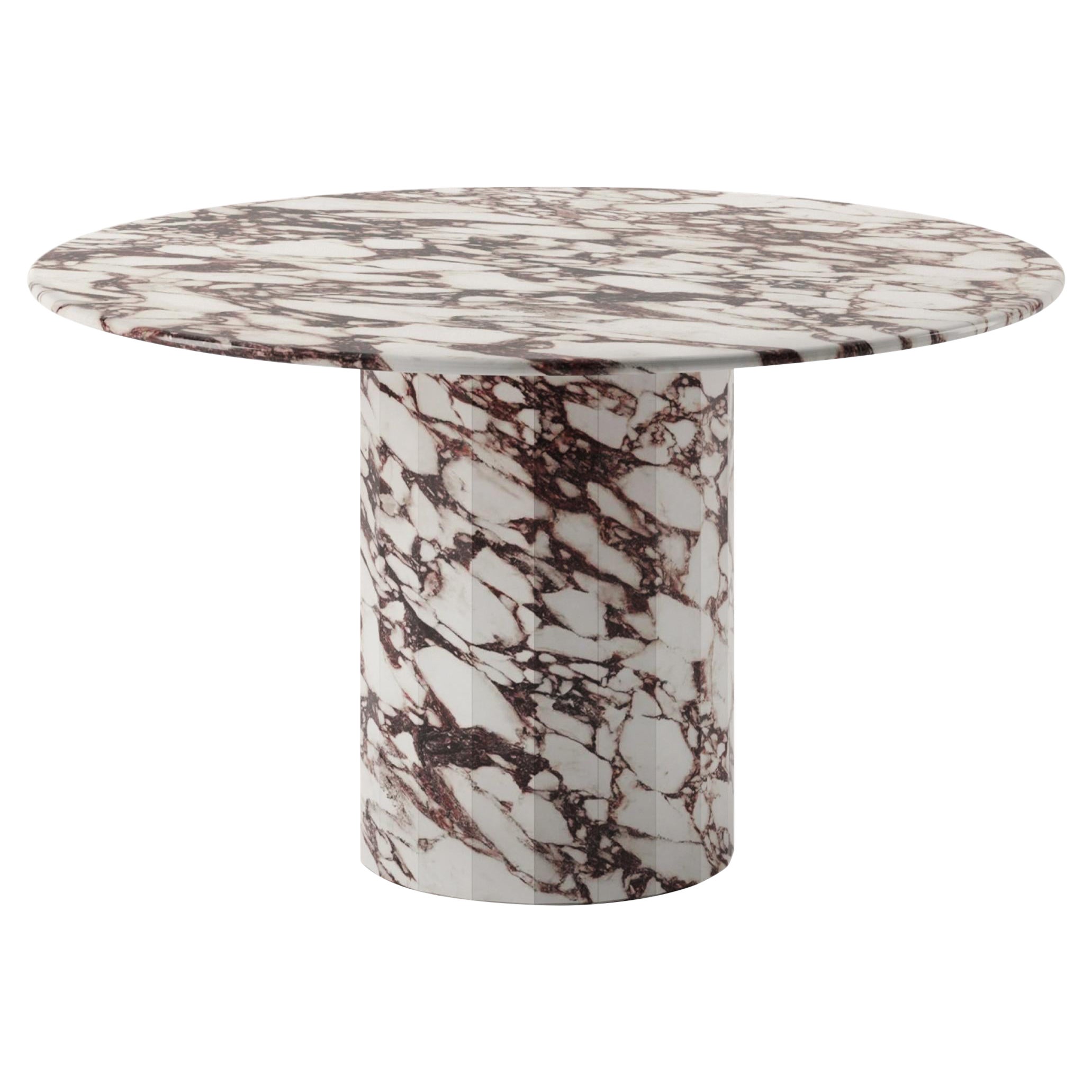 Custom Ashby Round Hall Table Handcrafted in Polished Calacatta Viola ...
