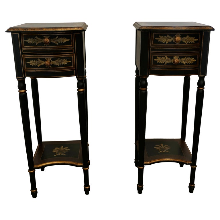 Pair of Regency Style Painted Side Tables or Night Tables For Sale at ...