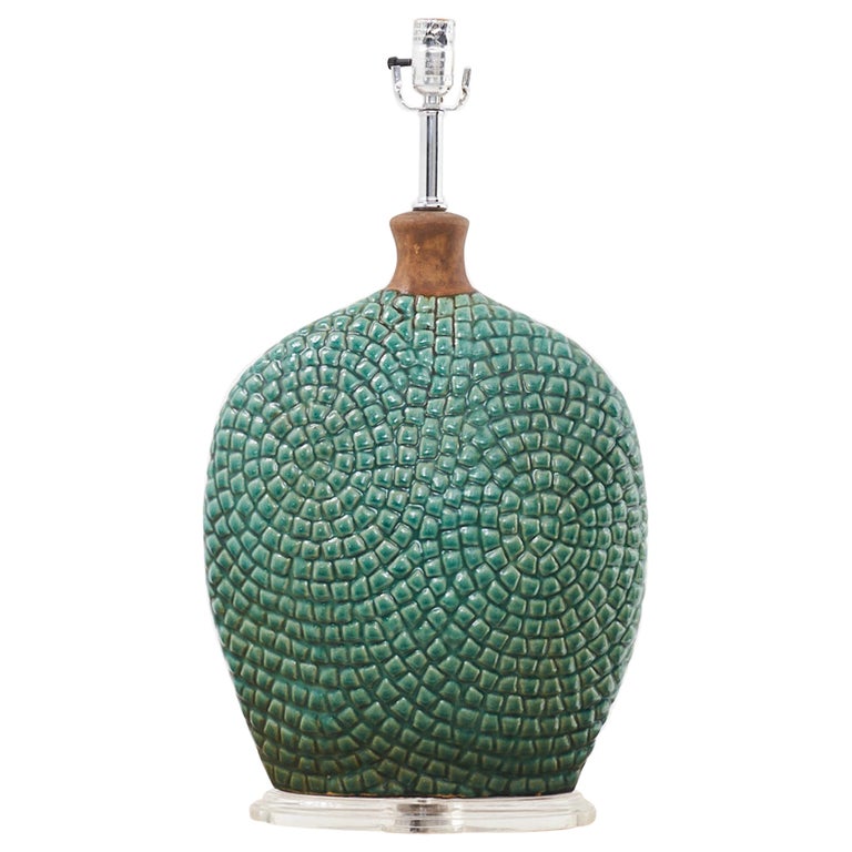 Textured Ceramic Lamp, 1970s For Sale at 1stDibs