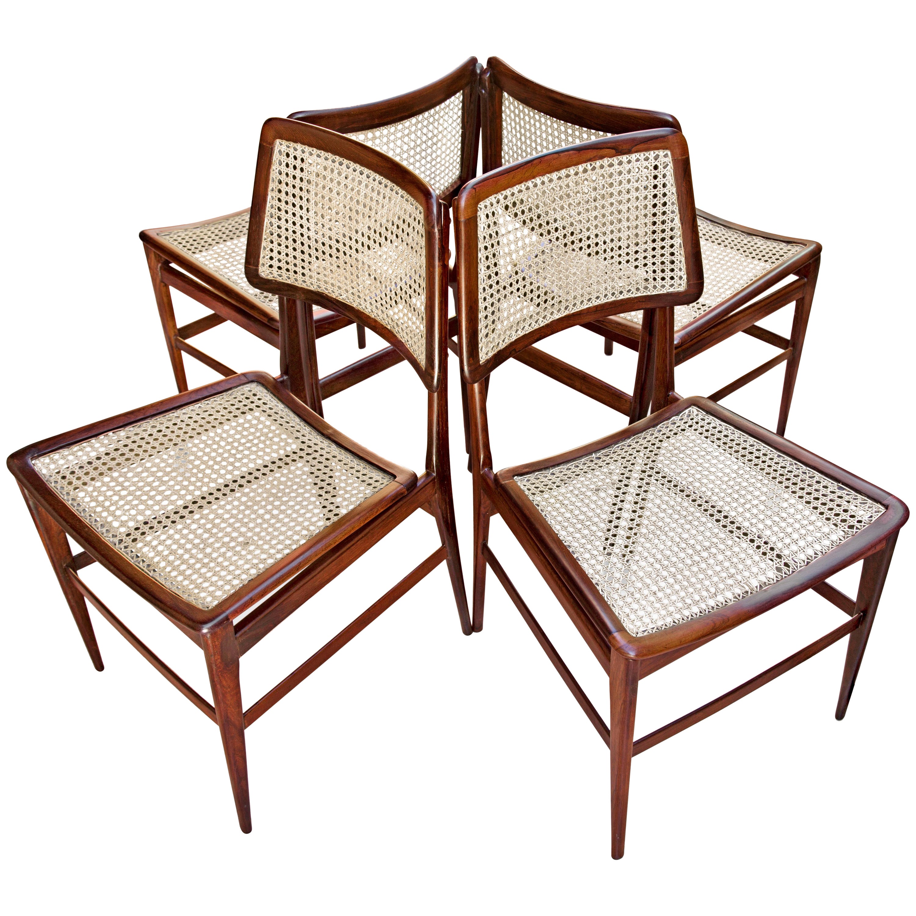 Midcentury Brazilian Chair in Ivory Wood and Straw, 1960s For Sale at ...