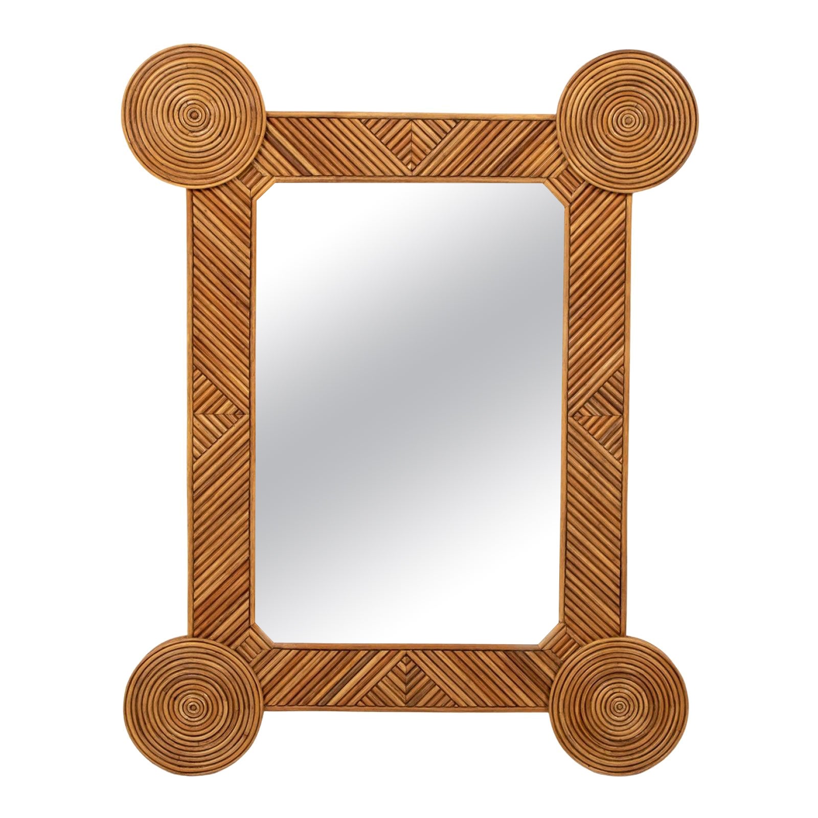 Huge Rattan Mirror at 1stDibs