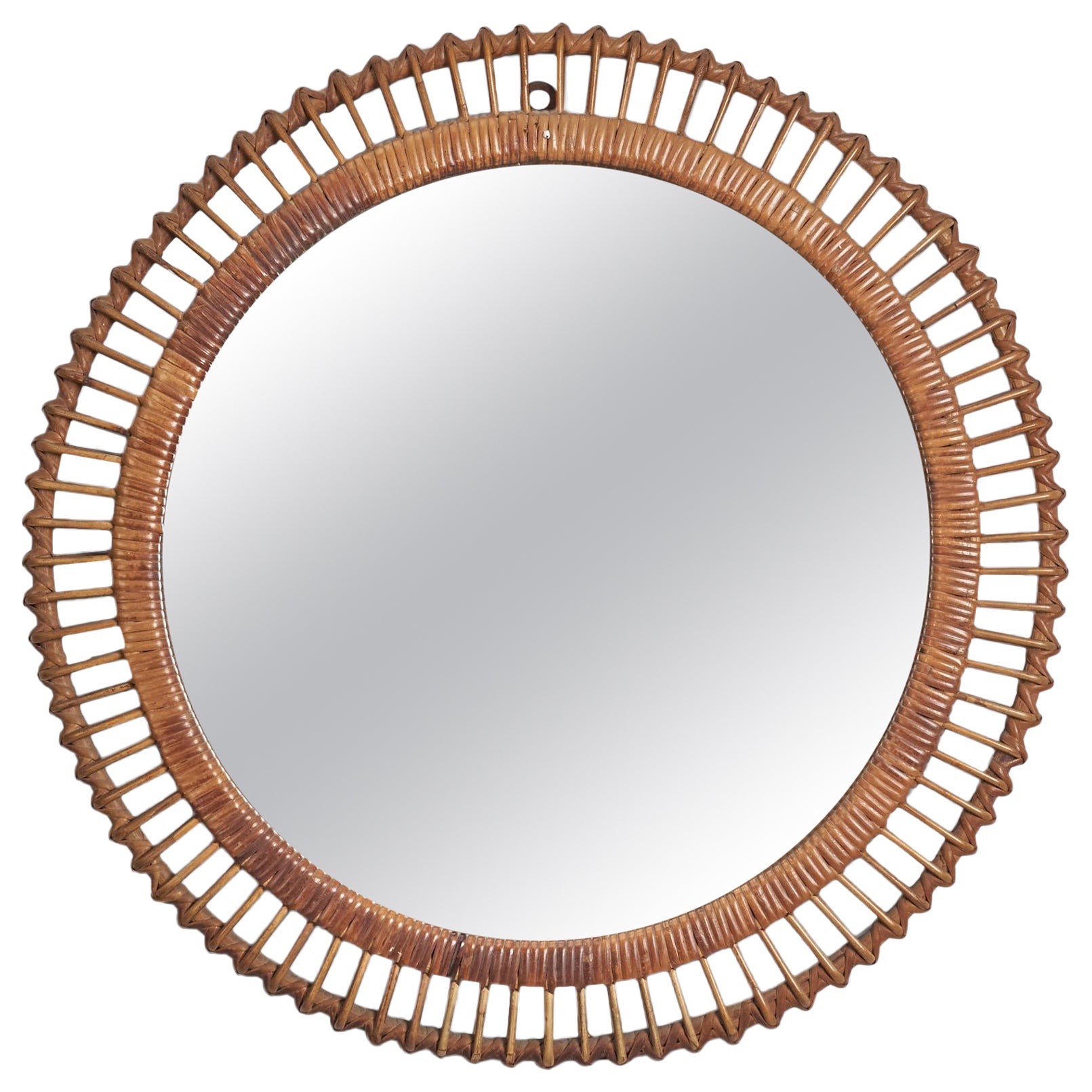 Bamboo and Rattan Mirror, Italy, 1960s at 1stDibs