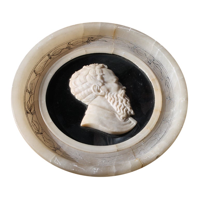 19th Century Marble Profile Roundel/Plaque Grand Tour Alabaster For ...