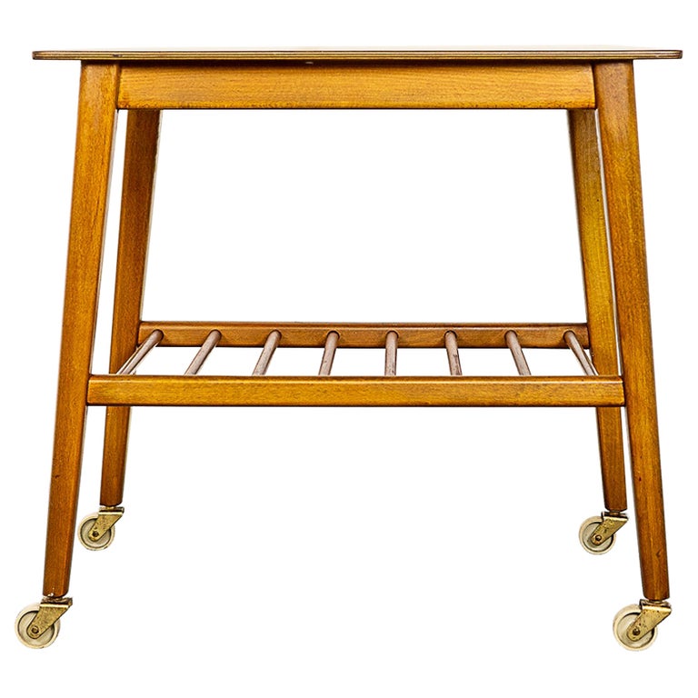 Danish Modern Teak and Beech Side Table For Sale at 1stDibs