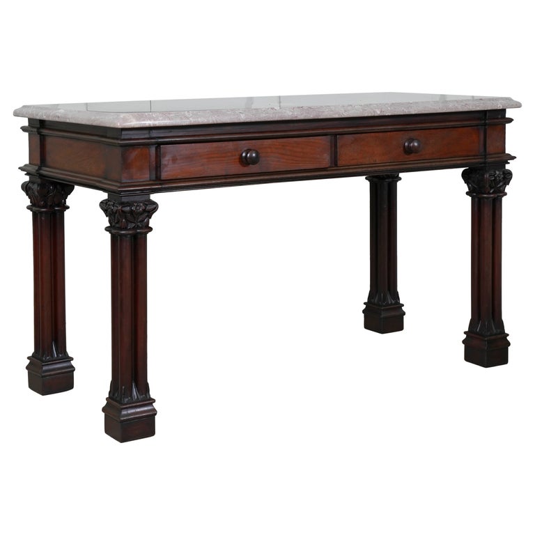 19th Century Marble Top Serving Table For Sale at 1stDibs