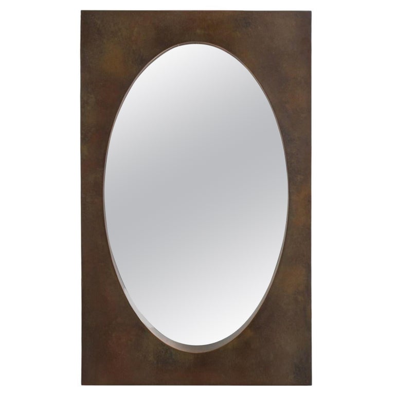 Mid-Century Modern Style Bronzed Metal Mirror For Sale at 1stDibs