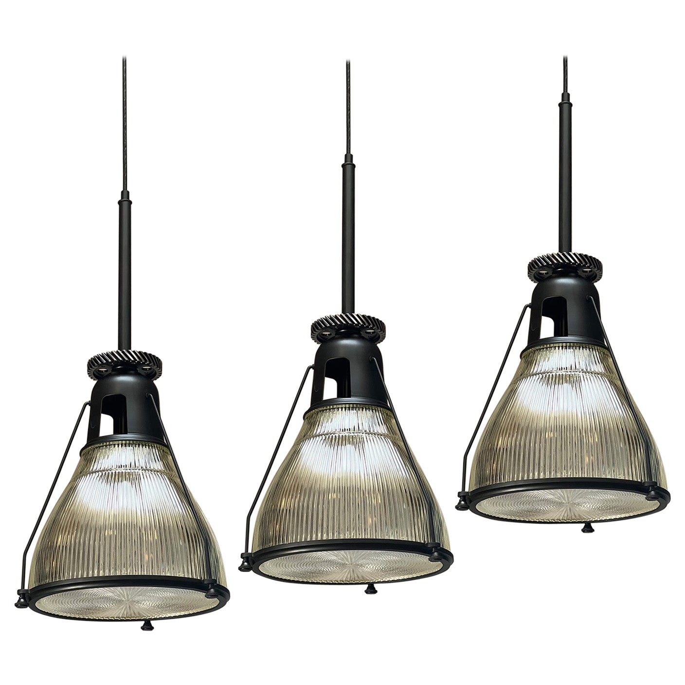 Set of Three Custom Industrial Gear Pendants For Sale at 1stDibs