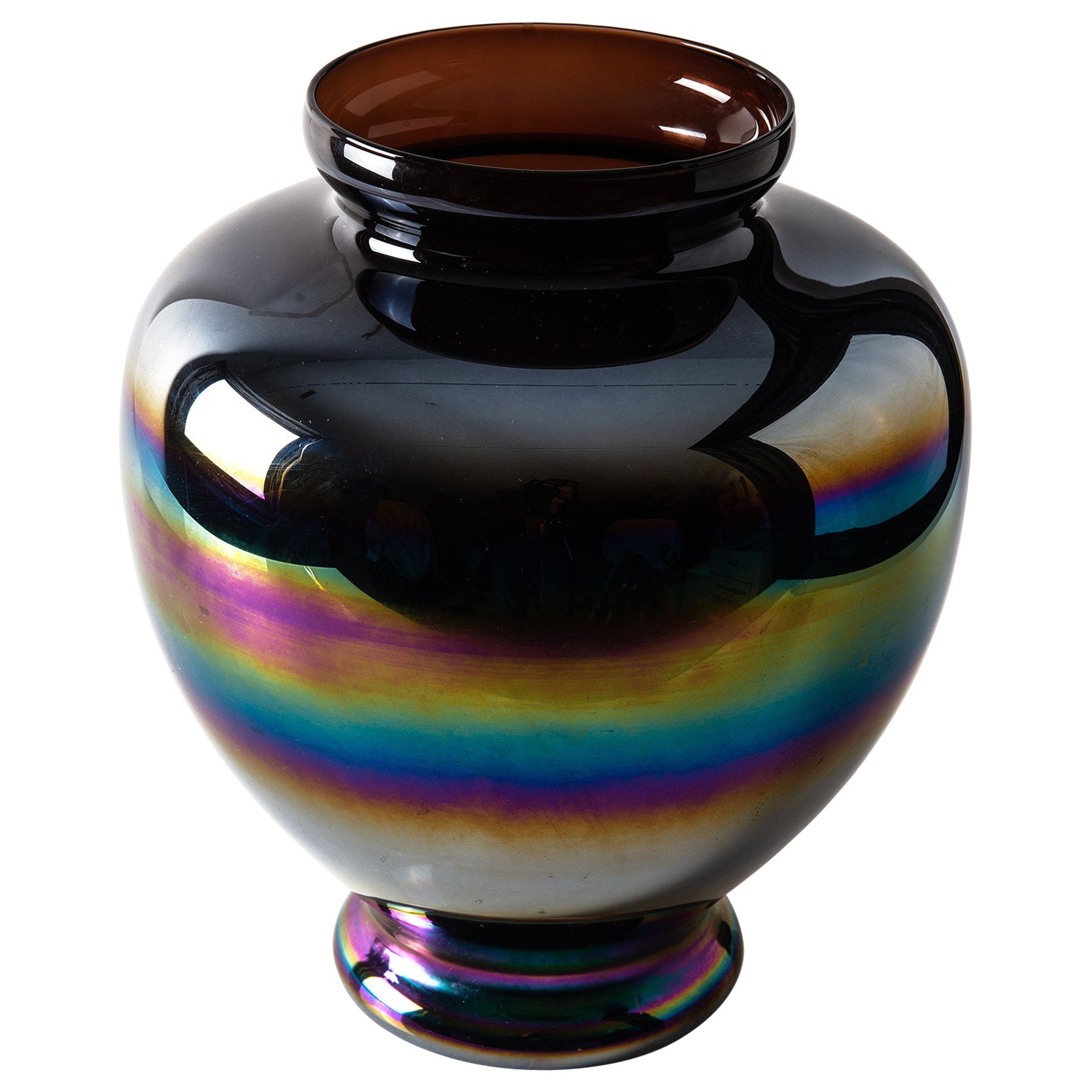 Gold Iridescent Murano Vase at 1stDibs