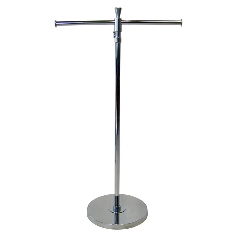 1940s Chrome Plated T-Bar Clothing Rack Stand For Sale at 1stDibs