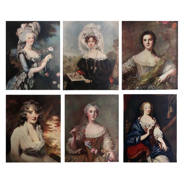 Set of 6 Original Antique Prints of Aristocratic Ladies, circa 1900 For ...