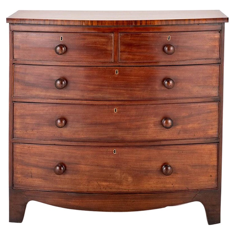 Victorian Bow Front Chest Drawers Mahogany, 1860 For Sale at 1stDibs