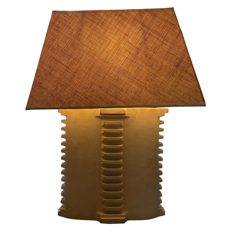Refractory Ceramic Table Lamp with Lampshade Included and Textile Cable ...