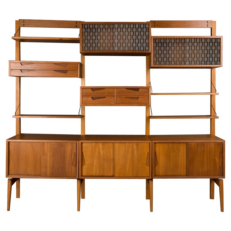 Teak Modular Wall Unit, Brodrene Jatog Mobelfabrik, Norway, 1960s at ...