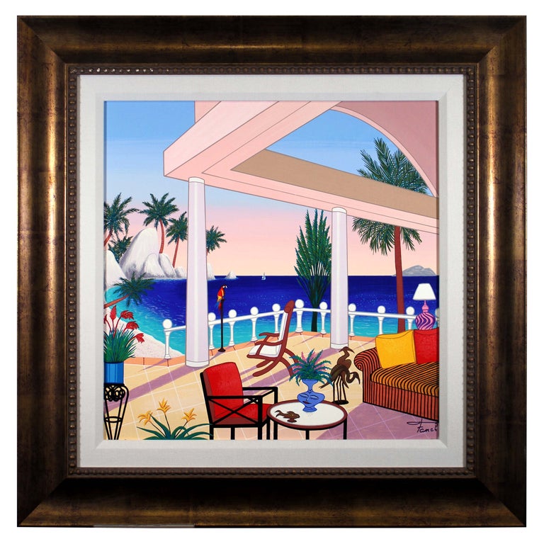 Sérigraphie contemporaine sur toile encadrée Fanch Ledan Ipanema Villa ...