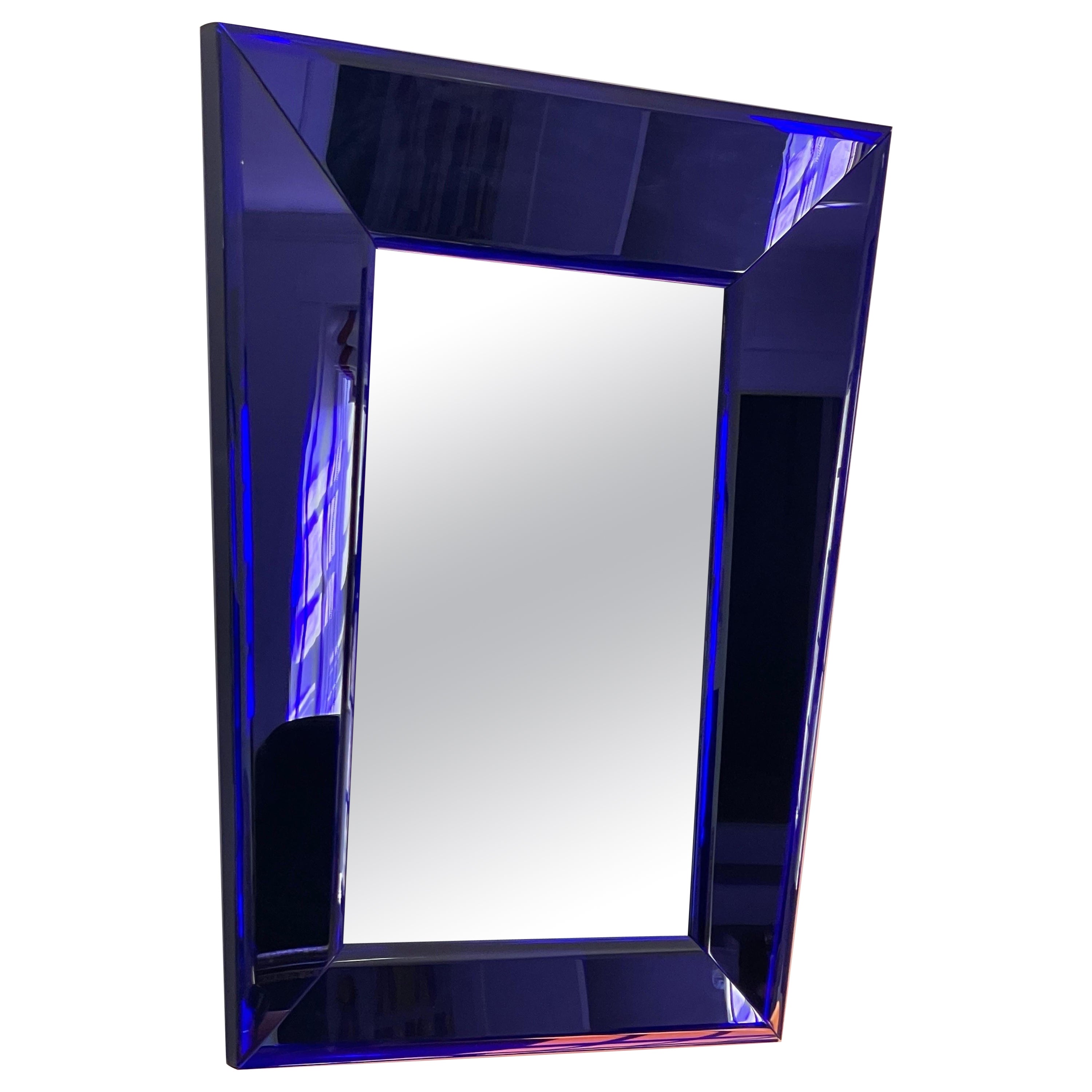 Minimalist Cobalt Blue Mirror For Sale at 1stDibs
