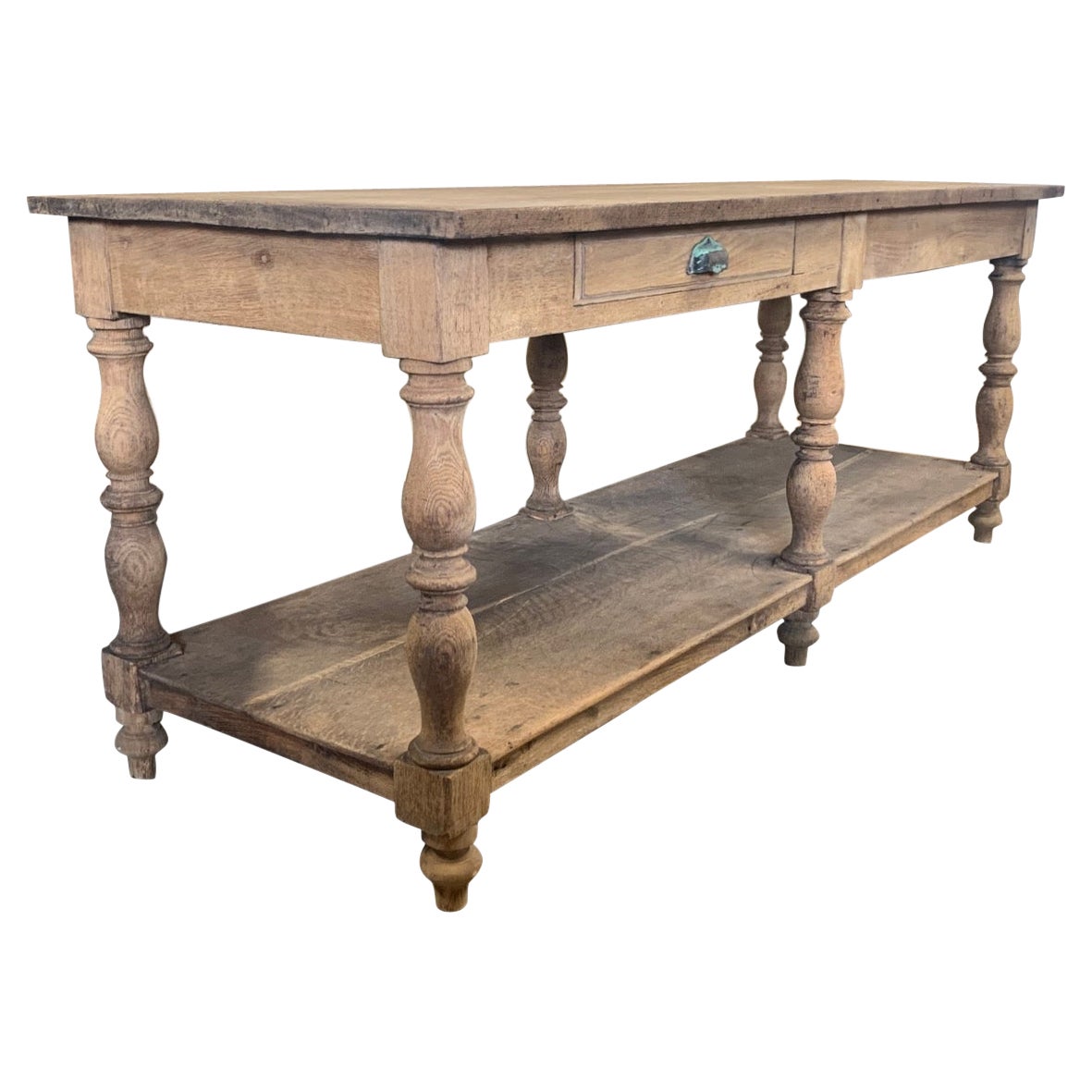 19th Century Washed Oak Drapers Table For Sale at 1stDibs