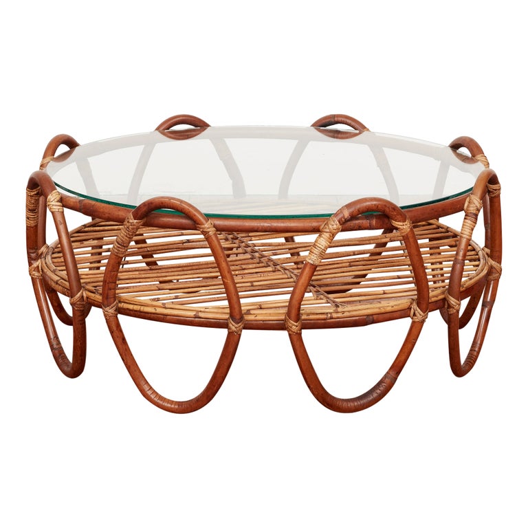 Italian Bamboo Coffee Table For Sale at 1stDibs