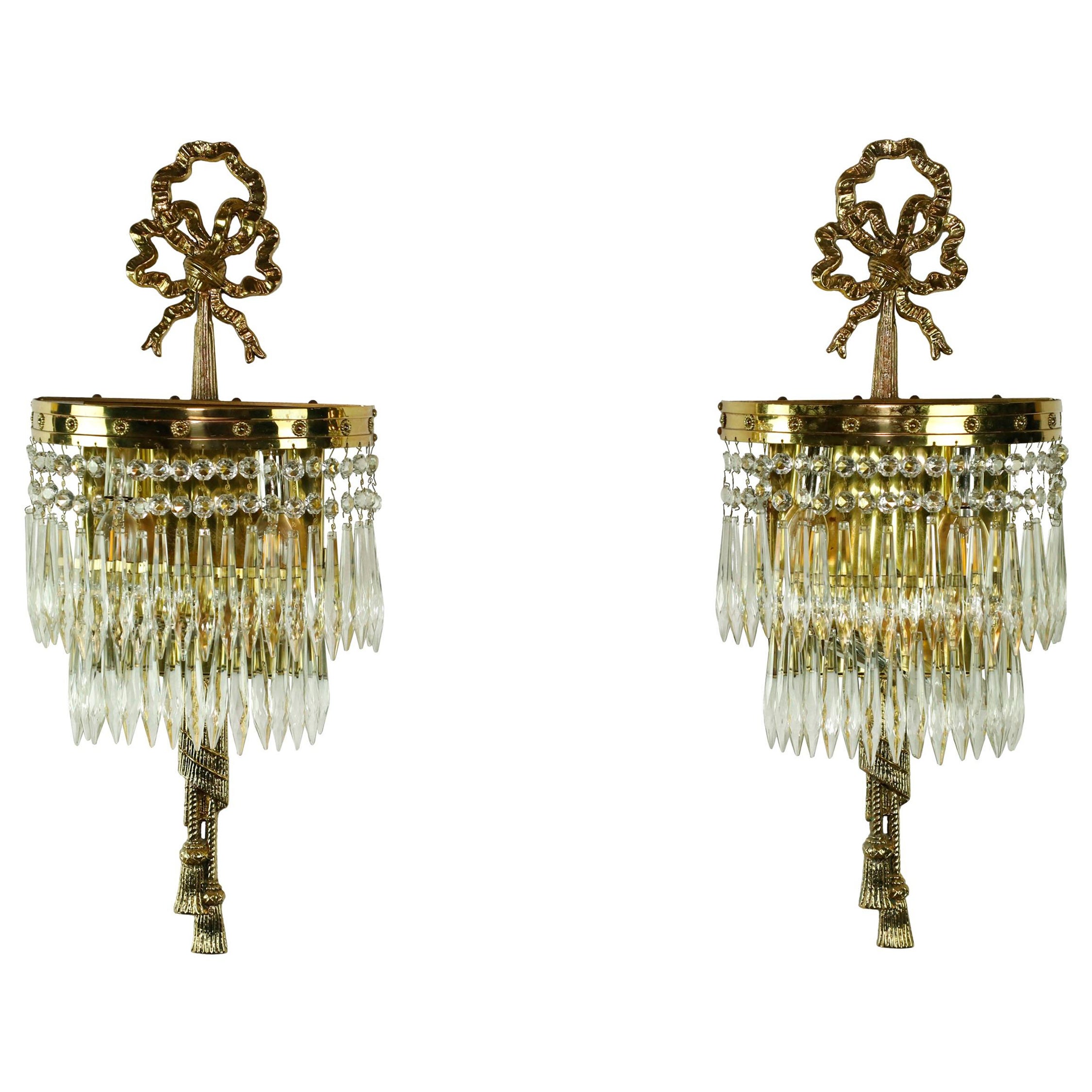 Waldorf Astoria Brass and Crystal Empire Wall Sconce Qty Available For ...
