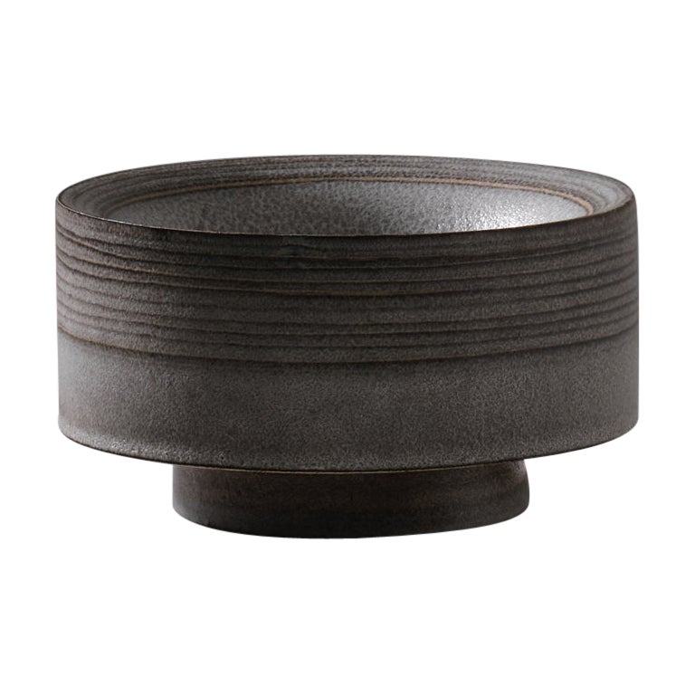 Grey Ceramic cylinder bowl by Carlo Zauli, Italy, 1960s For Sale at 1stDibs