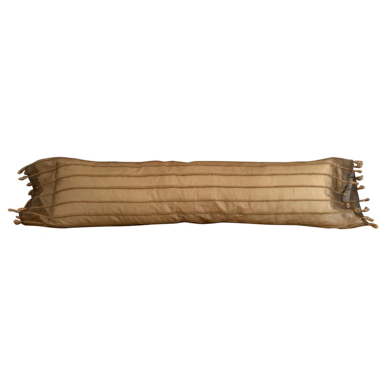 Embroidered Raw Silk and Organza Long Body Roll Pillow from Luxe ...