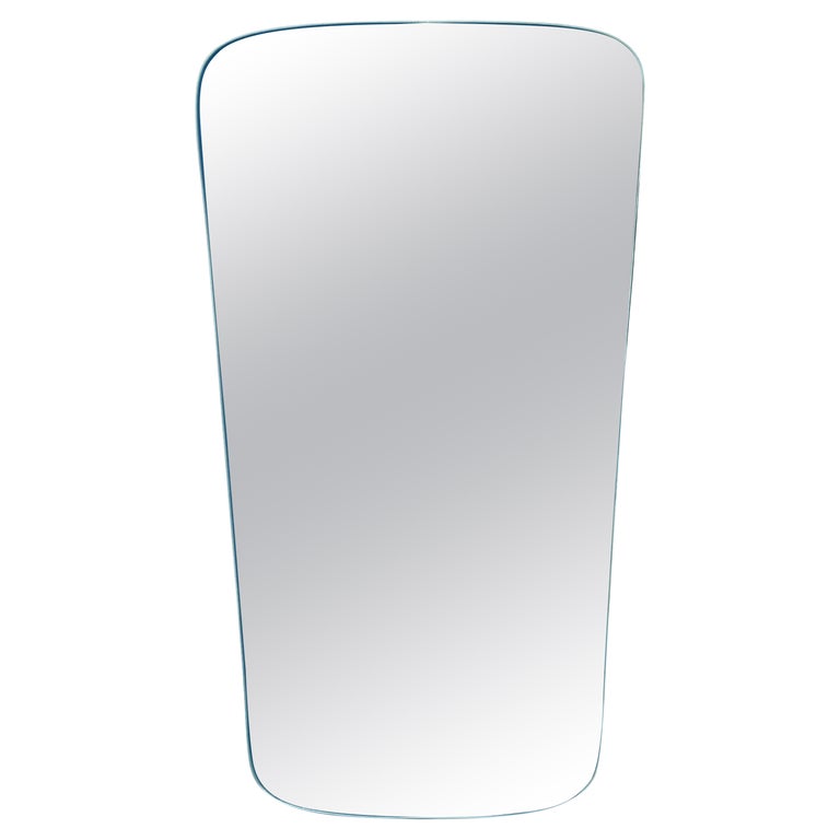 Contemporary Rectangular Mirror Round Edges and Embossed Brass Frame ...