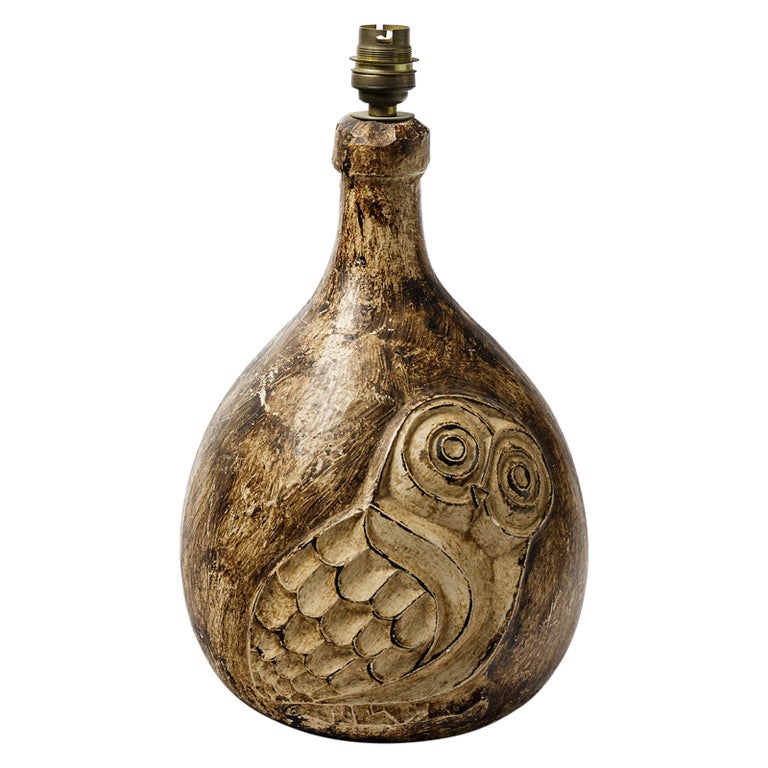 20th Century Design Owl Ceramic Table Lamp Signed Cook, 1970 For Sale ...