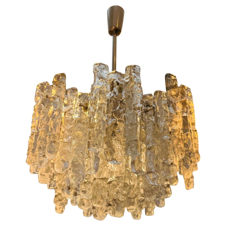 1970s Austrian Kalmar Lighting Two-Tier Iced Glass Chandelier by J.T ...
