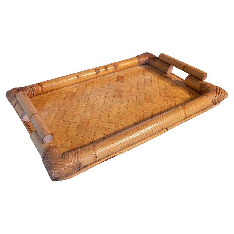 1970s Bamboo Tray For Sale at 1stDibs
